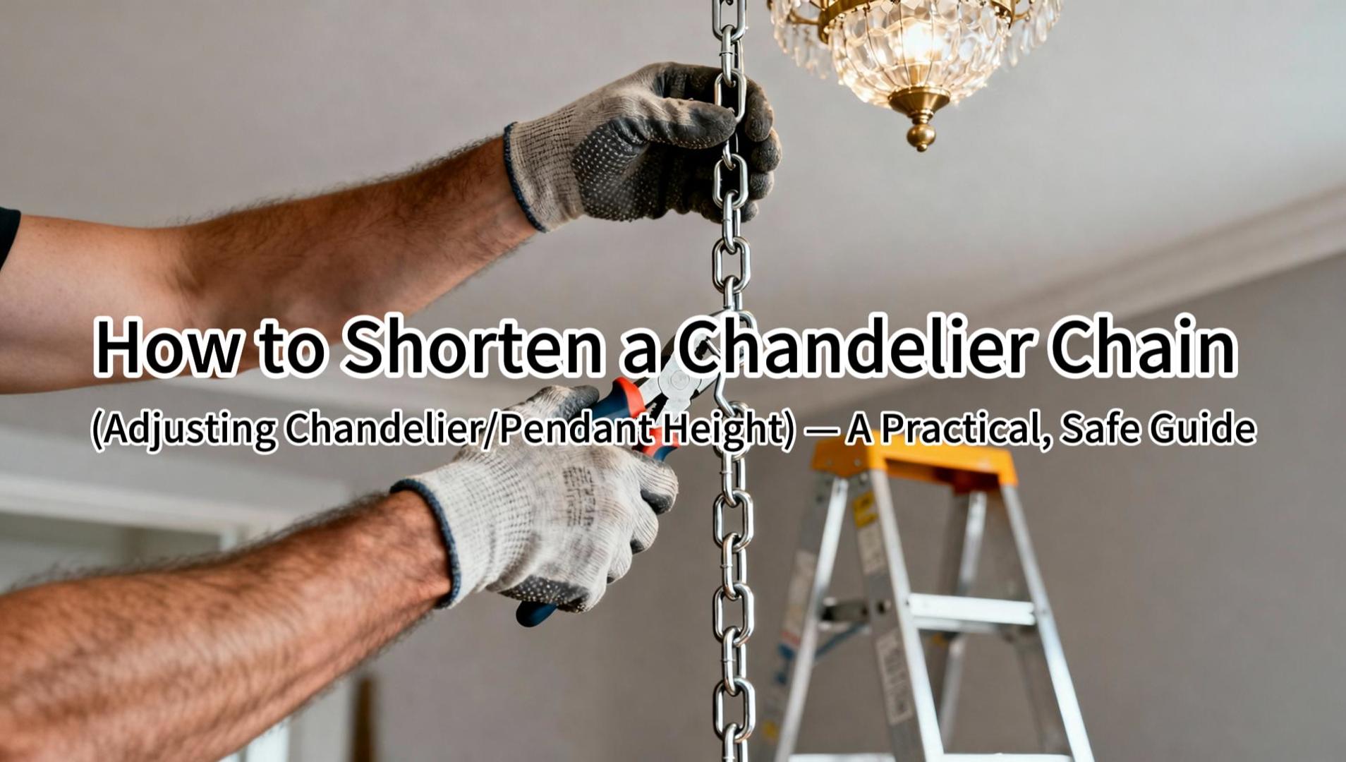 How to Shorten a Chandelier Chain Safely | Adjust Pendant Light Height ...