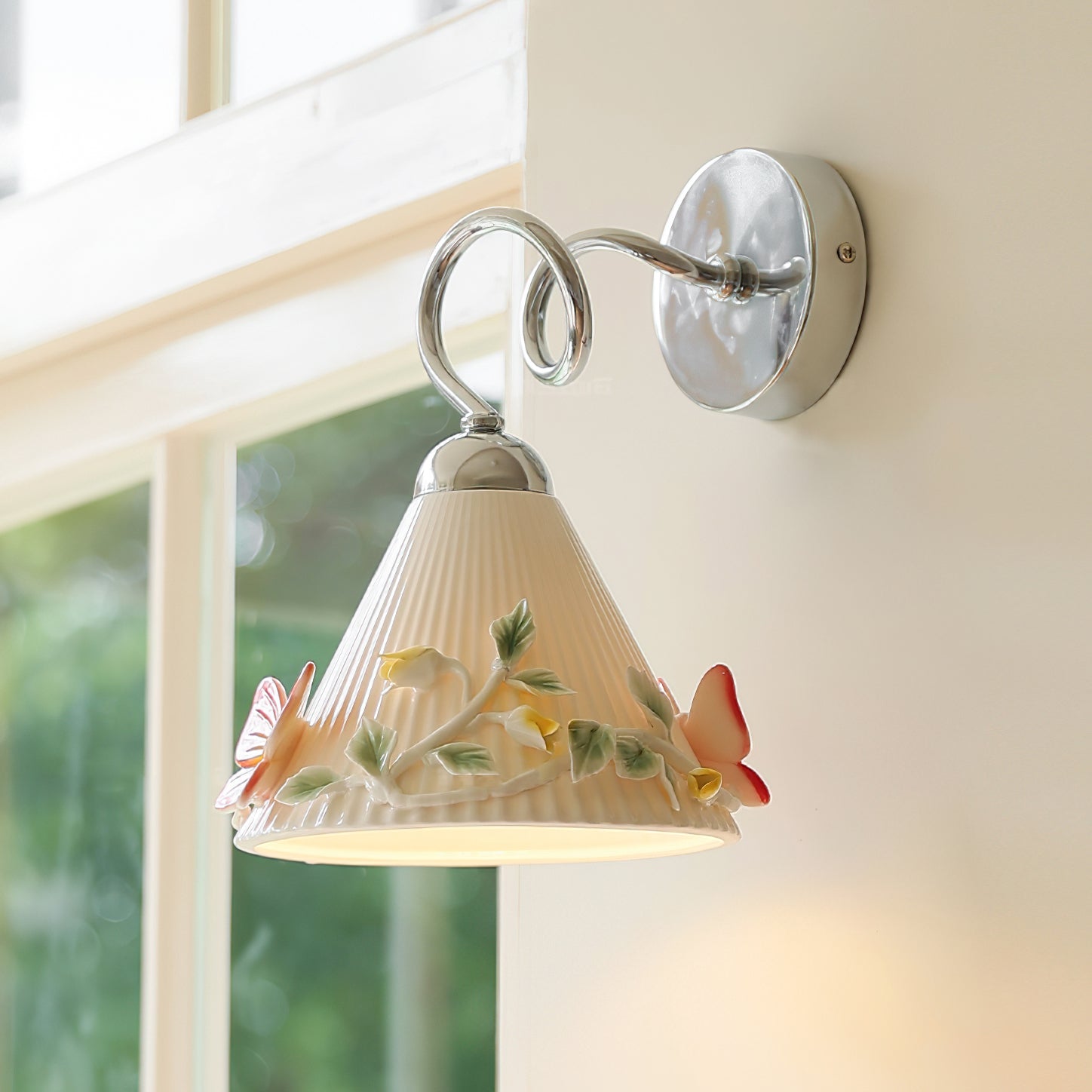 Florynna Butterfly Ceramic Wall Lamp – Loonglight